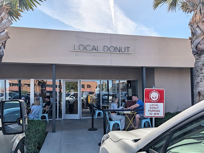 The Local Donut's minimalist storefront hides maximum flavor – like finding a Michelin star restaurant in your neighbor's garage.