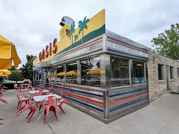 The Oasis brings tropical vibes to Plainfield – those palm trees make every tenderloin taste like vacation. 