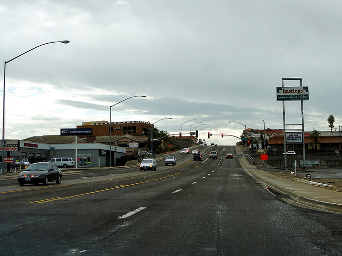 Morning light bathes Bullhead City's streets, where retirement dreams come true without breaking the bank.