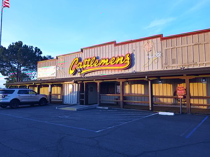 This is where cowboys would eat if cowboys had excellent taste and retirement accounts—rustic charm with serious steak credentials.