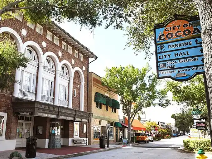 This historic bank building now anchors Cocoa's charming downtown, where your retirement dollars stretch further than your morning walks.