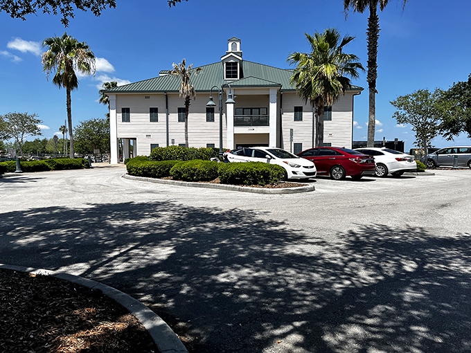 Palm trees frame this unexpected seafood haven. Crabby's proves great Florida seafood doesn't always come in a shack.