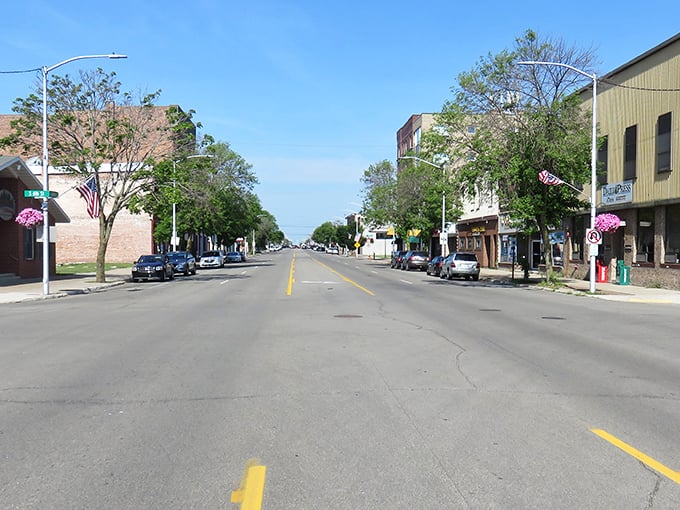The warm glow of Escanaba's storefronts invites you to slow down and remember when shopping was a social event.