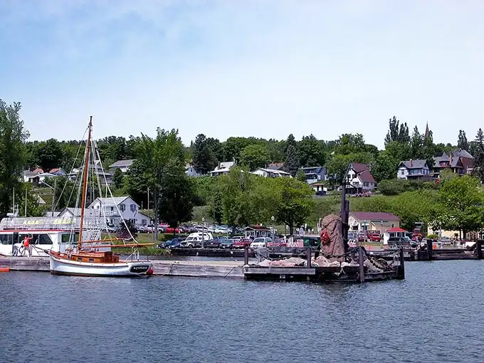 That moment when Sister Bay's harbor makes you forget you're in Wisconsin, not some fancy coastal town.