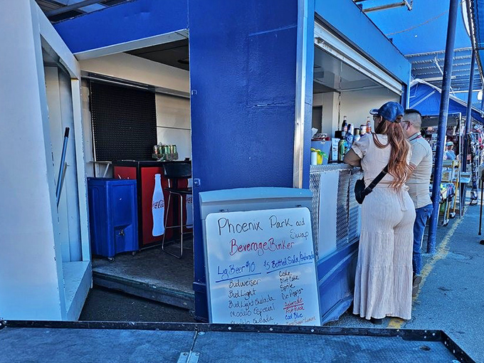 The beverage center offers sweet relief from Arizona heat. Nothing says "successful shopping expedition" like an ice-cold horchata.