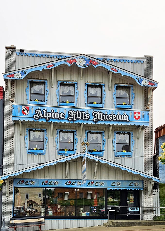 The Alpine Hills Museum doesn't just preserve history—it wears it like a well-designed lederhosen. Those blue trim details would make any Swiss chalet jealous.