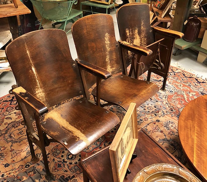 These vintage theater seats have seen countless performances. Now they're ready for their second act in someone's home.