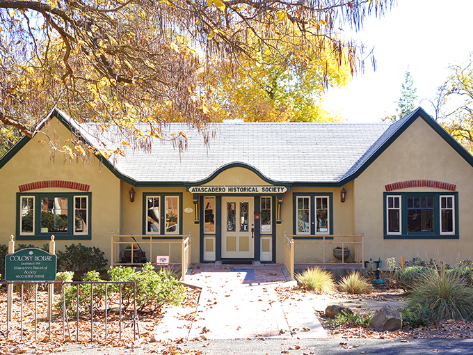 Step back in time at the charming Colony House, home to the Atascadero Historical Society, where the town's stories come alive under autumn-kissed trees.