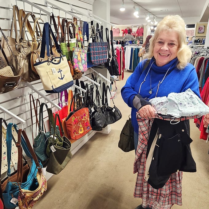 Handbag alley could make even the most dedicated minimalist weak at the knees. Each purse tells a story waiting for its next chapter.