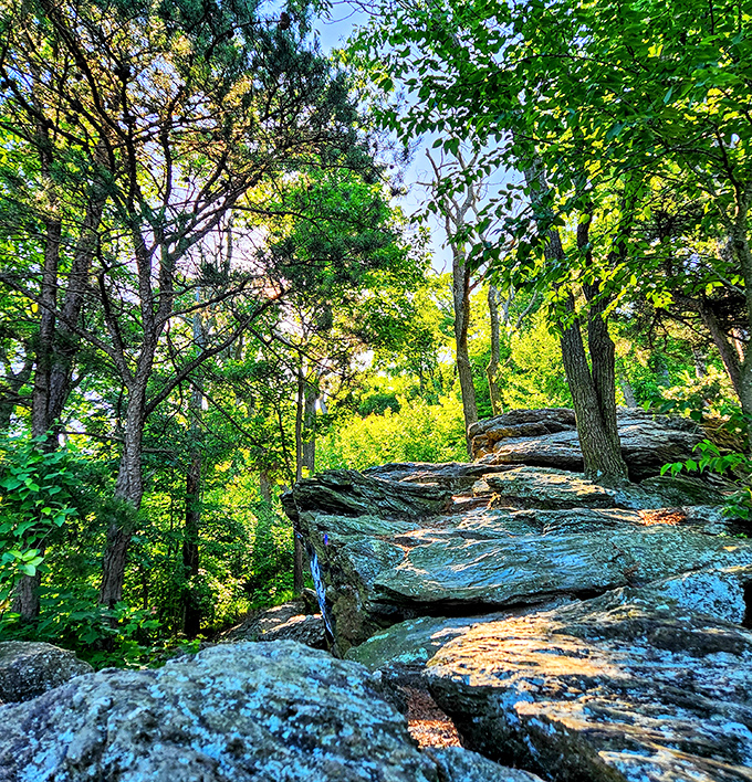 Mother Nature's staircase beckons adventurous souls. These ancient rocks have witnessed centuries of history while providing the perfect perch for contemplative hikers.