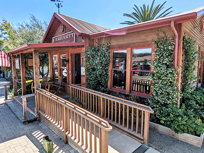 Carhartt's rustic tasting room proves wine country doesn't need pretension to pour excellence. That wooden porch practically begs for afternoon sipping.