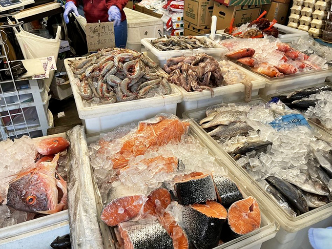 From salmon to shrimp, this seafood selection isn't just fresh—it's practically still deciding whether it prefers tartar sauce or cocktail.