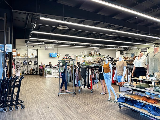 Department store organization meets thrift store prices. The spacious layout means you won't be elbowing fellow bargain hunters while searching for that perfect find.