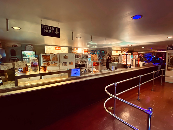 Step inside the concession building and you've time-traveled to the golden age of cinema—where popcorn dreams and candy fantasies come true. 