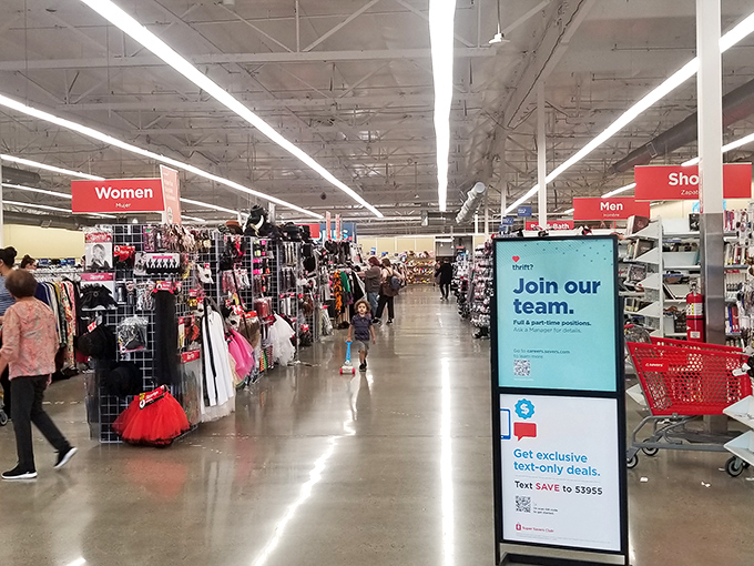 Wide aisles and clear signage make navigation a breeze. Like Disneyland for deal-seekers, each section holds its own special brand of magic.