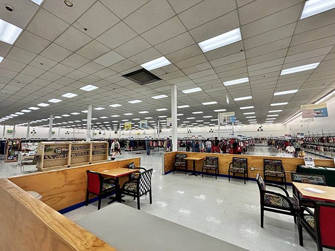 The vastness of Community Aid's interior makes you feel like you've entered a department store from a parallel universe where everything's affordable.