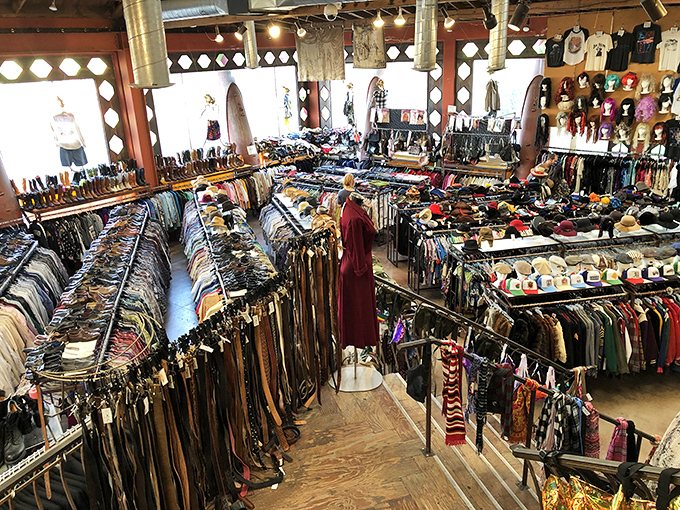 Welcome to clothing nirvana, where endless racks create a maze of fashion possibilities.
