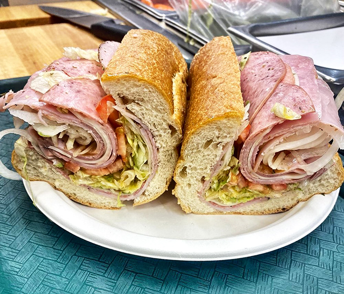 Behold sandwich perfection: layers of Italian meats and cheese rolled into a work of art. This isn't just lunch; it's a Pennsylvania cultural institution between two slices of bread.