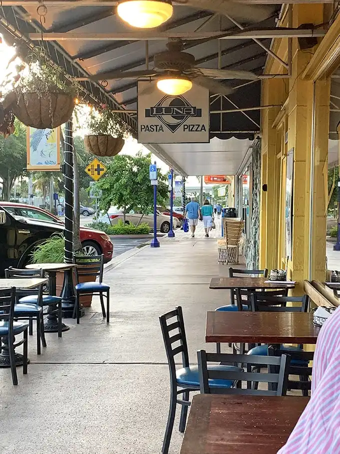 Luna Pizza's inviting outdoor seating captures Stuart's laid-back charm – where dining al fresco feels like joining a neighborhood gathering rather than a tourist trap.