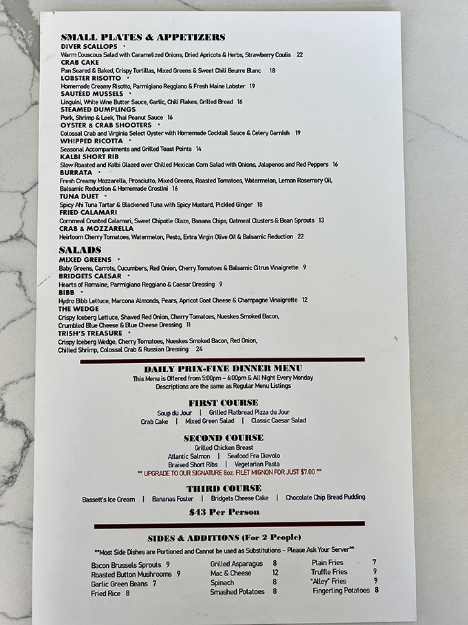 This menu isn't just a list of dishes—it's a roadmap to happiness. The lobster risotto alone is worth canceling other plans.