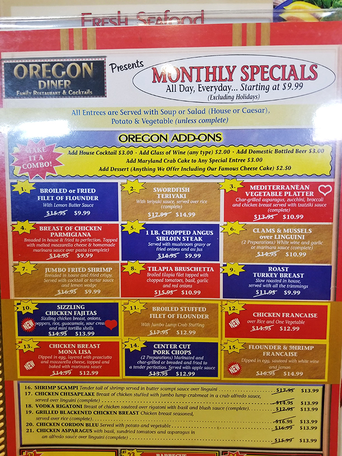 This menu isn't just reading material—it's a roadmap to happiness. Monthly specials that make decision anxiety a delicious problem to have.