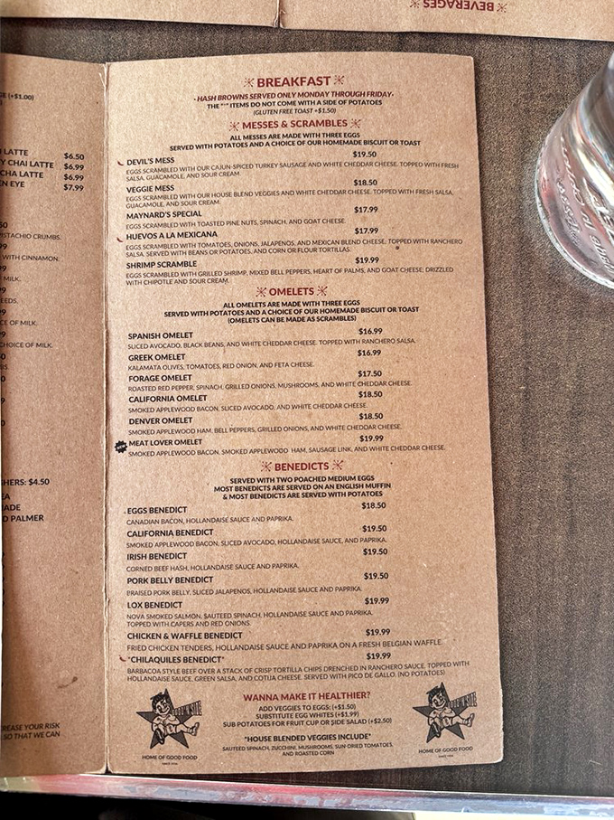 This menu isn't just a list of food—it's a roadmap to breakfast nirvana. Choose your adventure wisely.