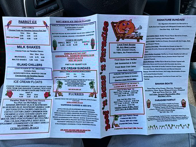A menu that makes choosing feel like Sophie's Choice, but with milkshakes and paradise parfaits at stake.