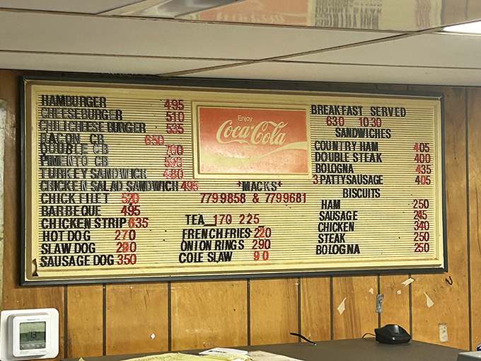 This menu board is poetry without pretension—a straightforward love letter to American comfort food that doesn't need fancy words to impress.
