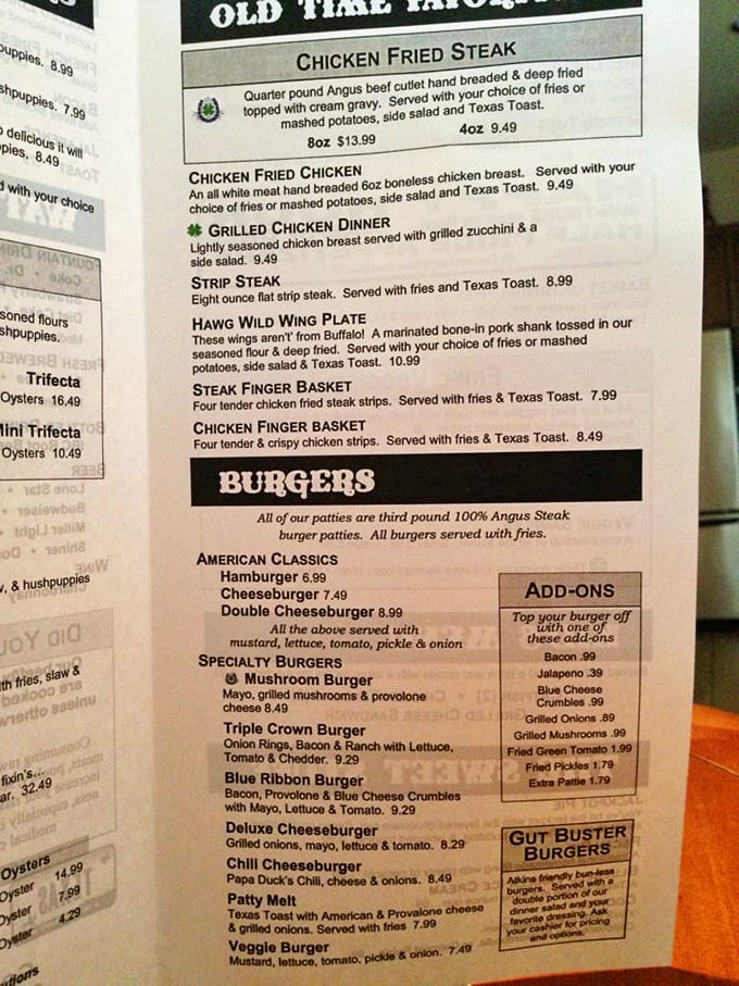 A menu that reads like a love letter to Texas comfort food, where chicken fried steak gets top billing and every description makes your stomach growl in anticipation.