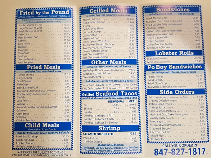 This menu isn't just a list of options—it's a treasure map where X marks the spot for your next seafood obsession.