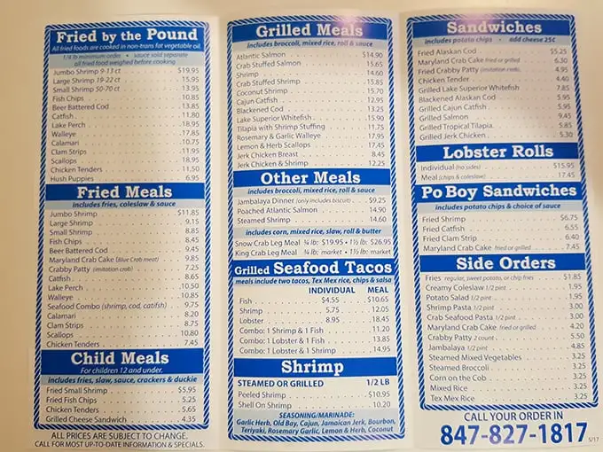 This menu isn't just a list of options—it's a treasure map where X marks the spot for your next seafood obsession.