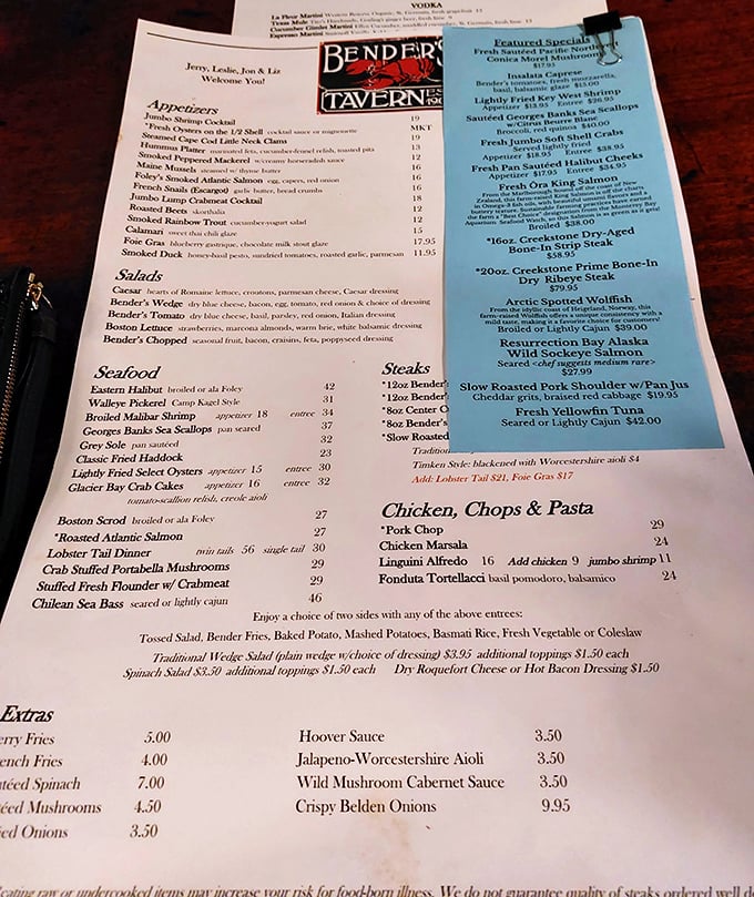 This isn't just a menu—it's a declaration that seafood excellence can indeed exist hundreds of miles from any ocean. Choose wisely, but you can't choose poorly.