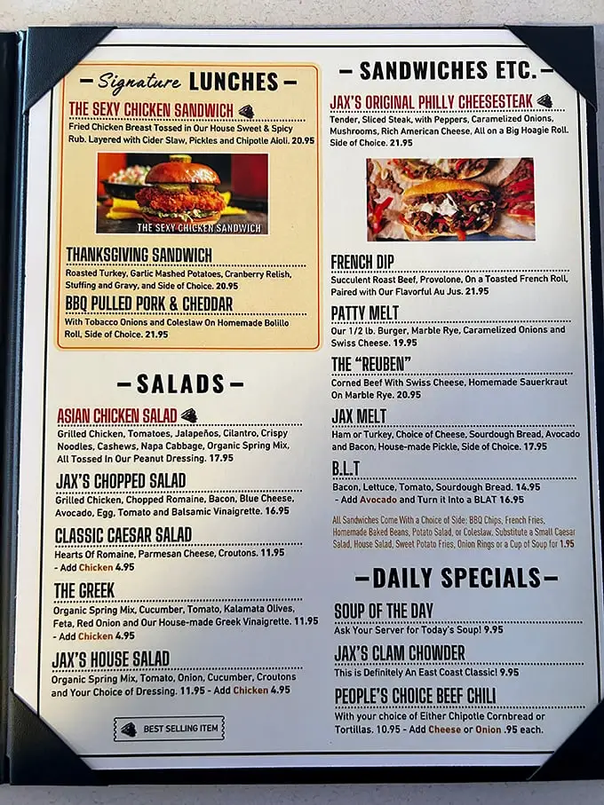 Menu indecision has never been so delightful. The "Sexy Chicken Sandwich" isn't just being cheeky—it's making a promise it absolutely keeps.