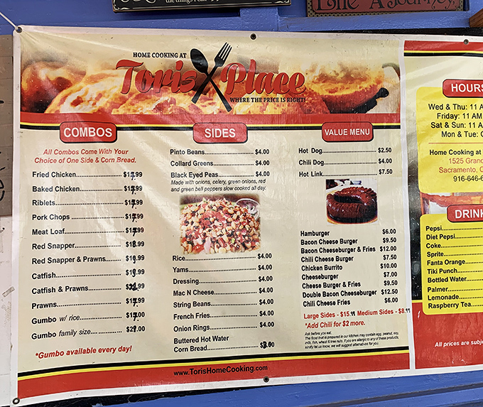 A menu that doesn't need fancy fonts or pretentious descriptions—just honest food that speaks for itself.
