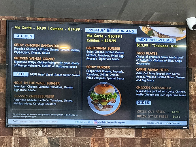 This menu board isn't just a list - it's a roadmap to flavor nirvana. Each offering carefully crafted, with that mysterious signature sauce stealing the show.