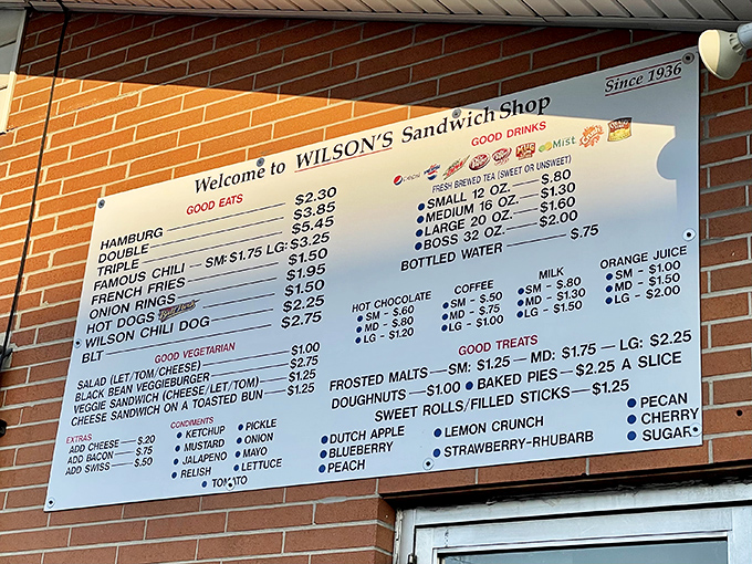 A menu board that hasn't changed much over the decades – proof that when you've perfected something, there's no need to complicate it. Simplicity never goes out of style.