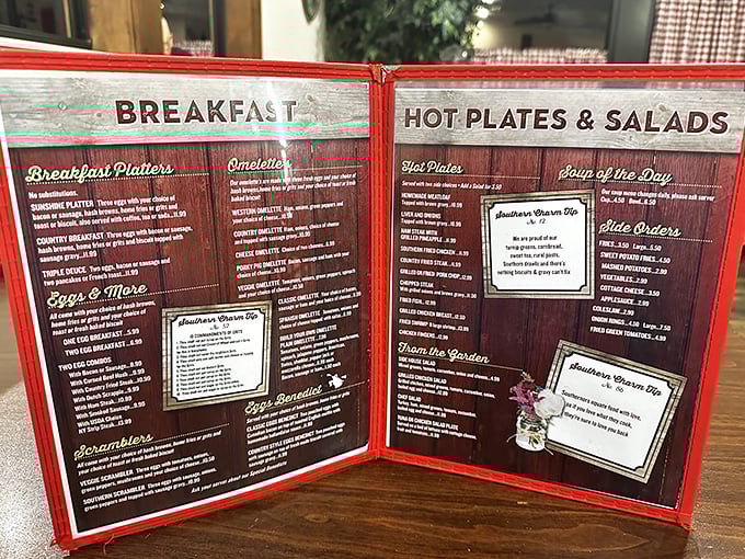 A menu that reads like a love letter to breakfast traditions. No avocado toast in sight, just classics perfected over generations.