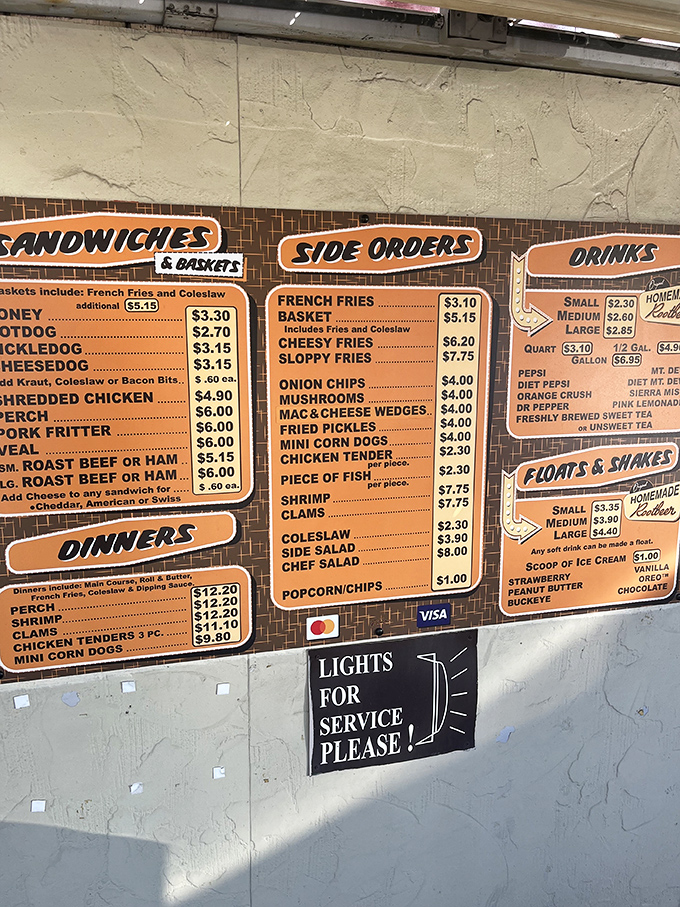 A menu board that hasn't surrendered to food trends or inflation wars. Where else can you get a complete dinner for under $13 these days?