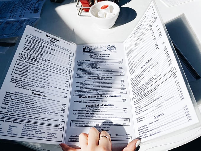 The menu at Paula's isn't just a list of food—it's a roadmap to breakfast nirvana with Danish pancakes as the promised land.