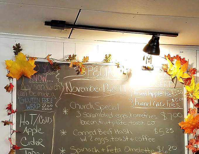 Handwritten specials on chalkboard menus always promise the most delicious surprises ahead.