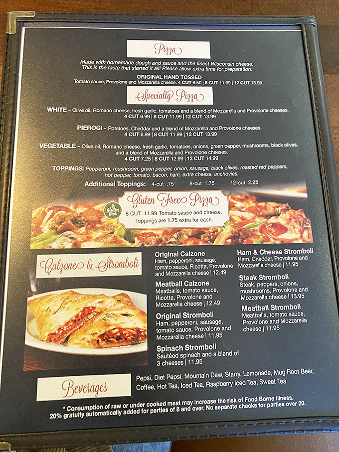 The menu reveals treasures like the Pierogi Pizza—a brilliant Pennsylvania fusion that would make both your Italian and Polish grandmothers proud.