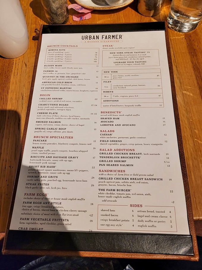 This menu isn't just reading material—it's a roadmap to carnivorous bliss with flights of beef that would make a sommelier jealous.