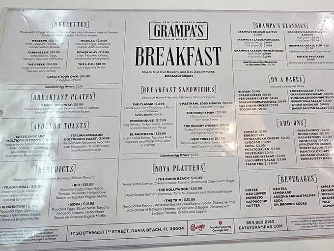 The menu at Grampa's reads like a love letter to morning indulgence – benedicts, omelettes, and Nova platters competing for your stomach's attention.