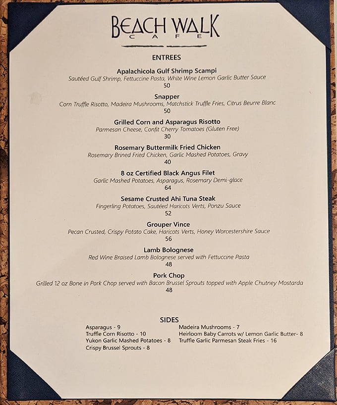 This menu reads like a love letter to the Gulf, each dish promising a vacation for your taste buds without the hassle of packing.