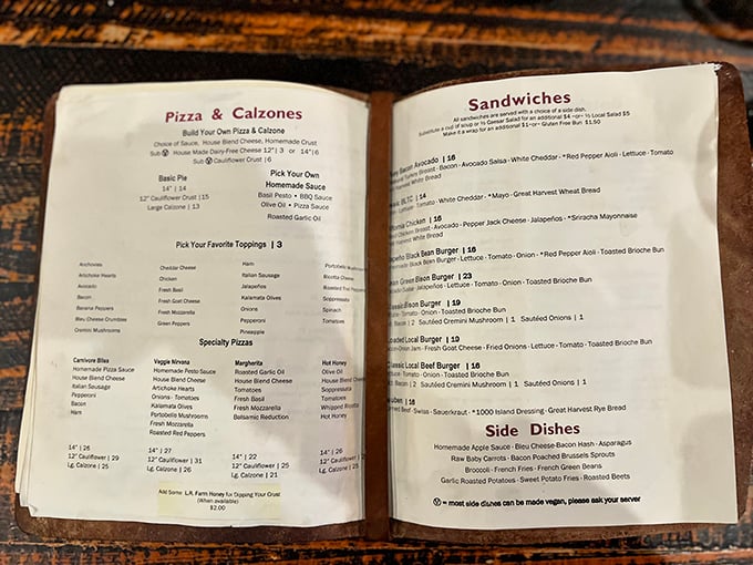 The menu reads like a love letter to good eating—simple descriptions that somehow manage to completely undersell the flavor explosions waiting to happen.