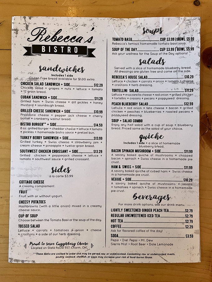 This menu isn't just a list of options – it's a roadmap to happiness. The hardest part is choosing just one thing.