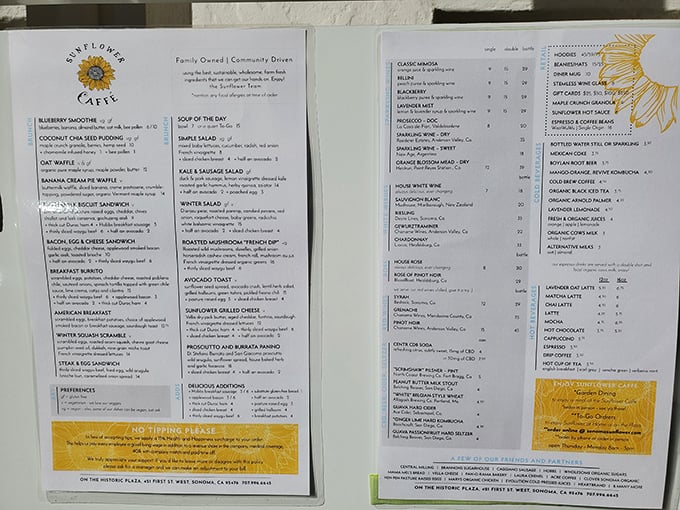 A menu that reads like a love letter to local ingredients. Decision paralysis has never been so delicious—good luck choosing just one thing.