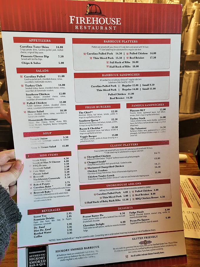 The menu reads like a love letter to Southern barbecue traditions – decision paralysis has never been more delicious.