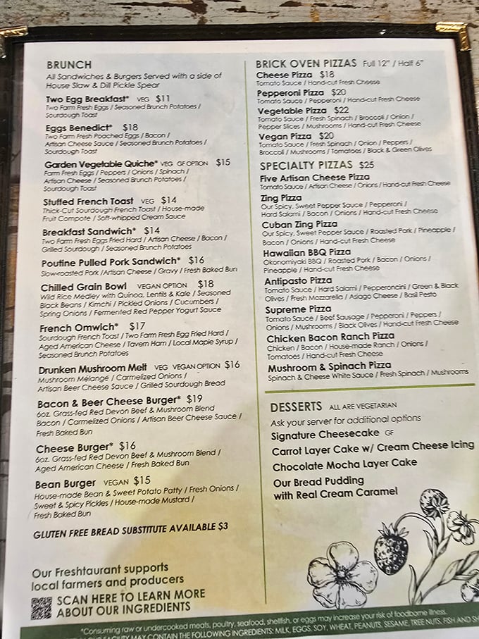 A menu that reads like a love letter to Pennsylvania agriculture. Each item tells a story of local farms and seasonal bounty that would make Julia Child nod approvingly.