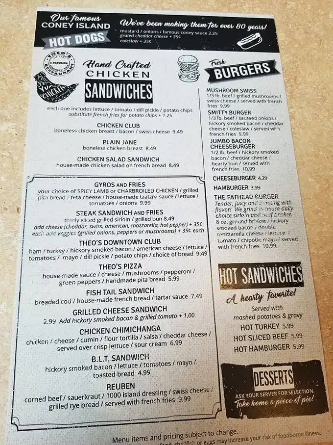 A menu that reads like a greatest hits album of American comfort food, with each item promising to satisfy that craving you didn't know you had.